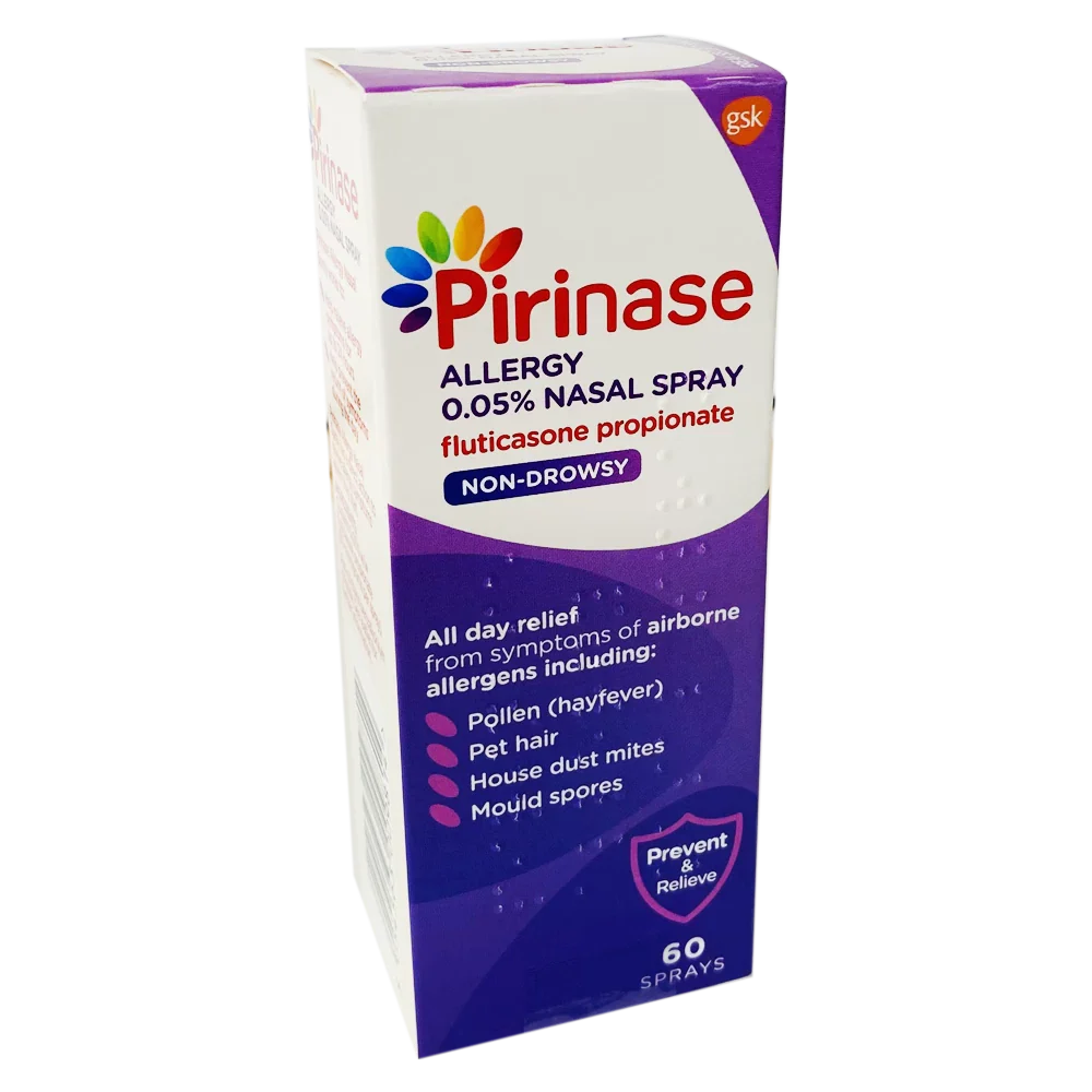Pirinase Allergy Nasal Spray 60 Sprays (Fluticasone Propionate 0.05% ...