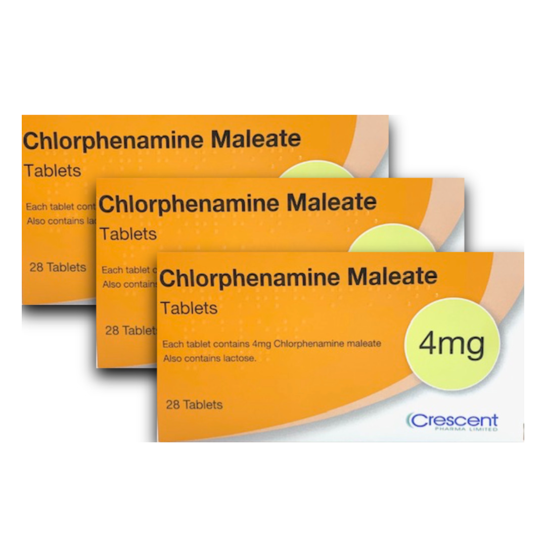 3 x Chlorphenamine 4 mg Tablets 28 -For Hives/Hay Fever/Eczema Like Pi ...